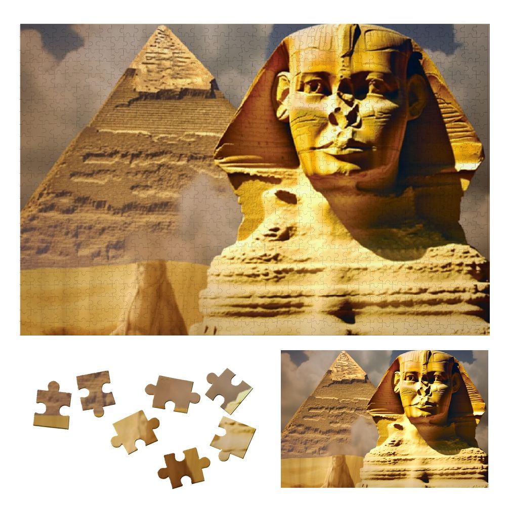 ONETECH Sphinx Camel Pyramids Wooden Jigsaw Puzzle for Adults and Kids ...
