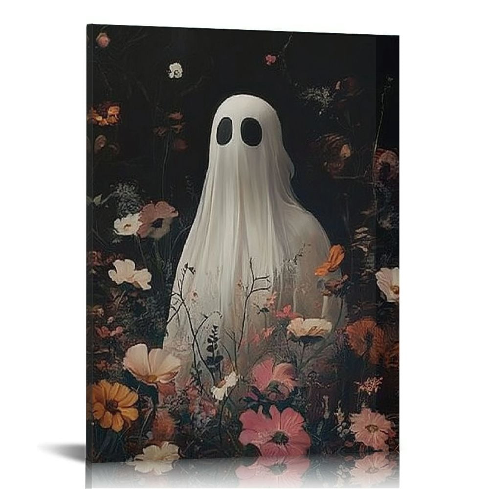 ONETECH Spooky Pink Wildflower Wall Art Halloween Wall Art Botanical ...