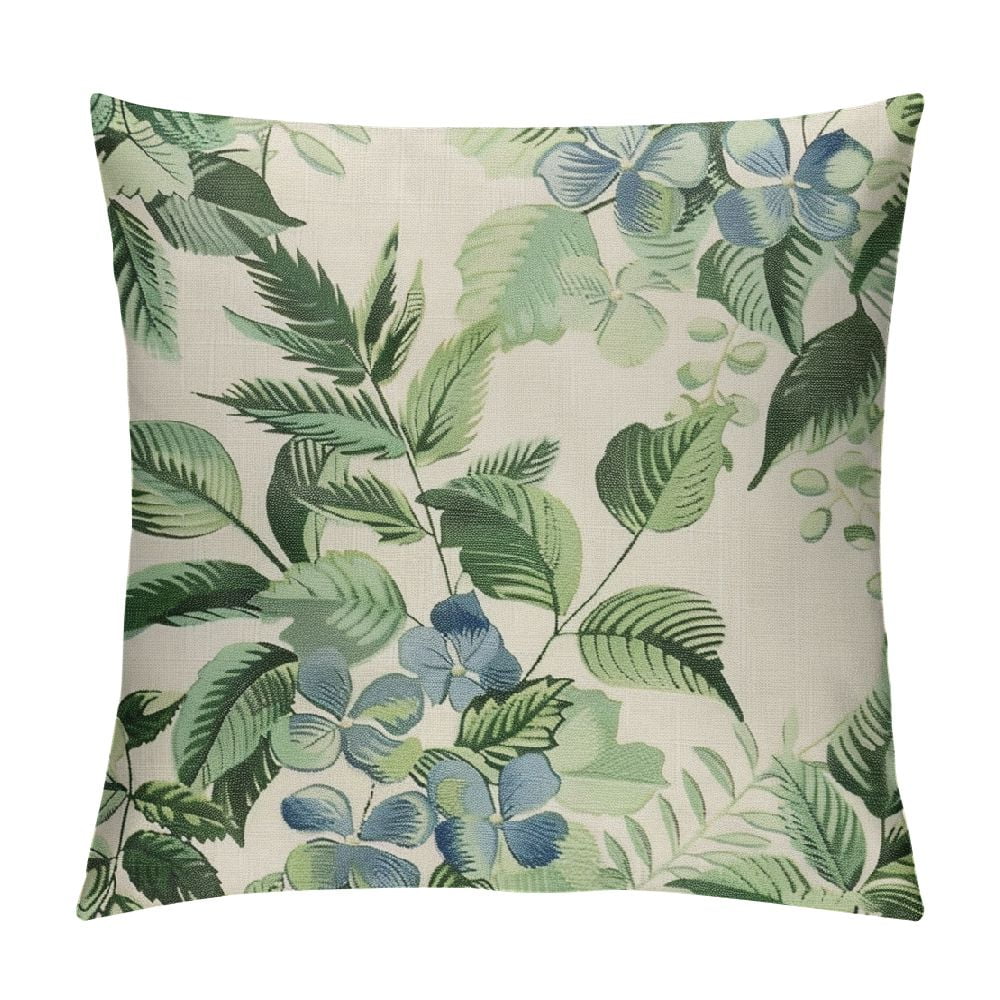 ONETECH Spring Eucalyptus Leaf Pillow Cover Gray Green Watercolor ...