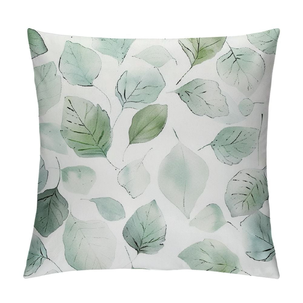 ONETECH Spring Pillow Covers Sage Green Eucalyptus Branches Floral Leaf ...