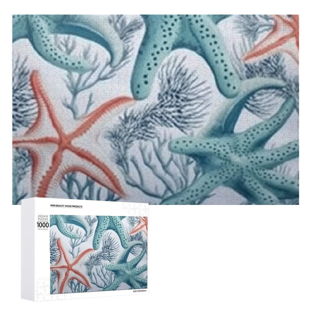 ONETECH Starfish Coral Ocean Wooden Jigsaw Puzzle for Adults and Kids ...