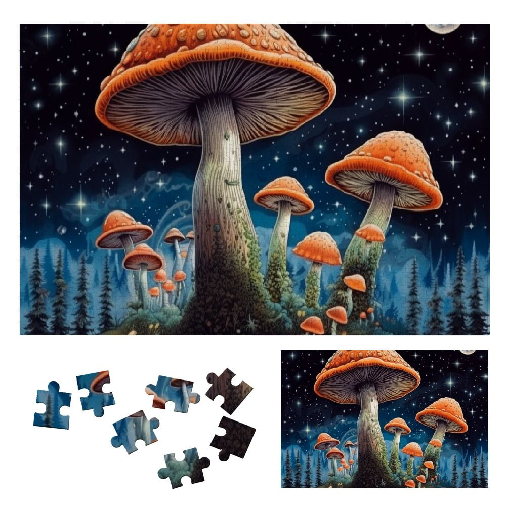 ONETECH Starry Mushroom Bush Jigsaw Puzzle - Adult Puzzle with Stunning ...