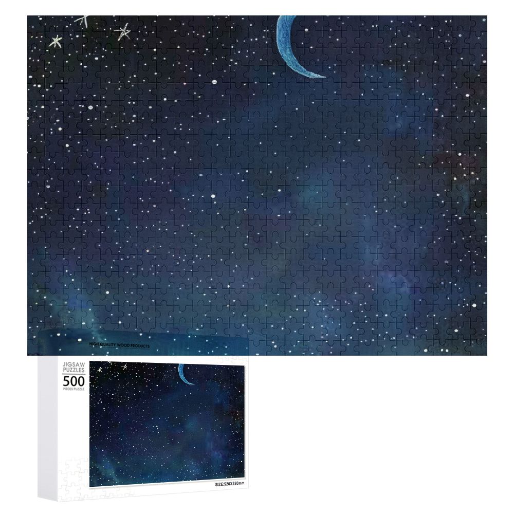 ONETECH Stars Crescent Moon Wooden Jigsaw Puzzle Challenging Difficult Wood Puzzles for Adults ...
