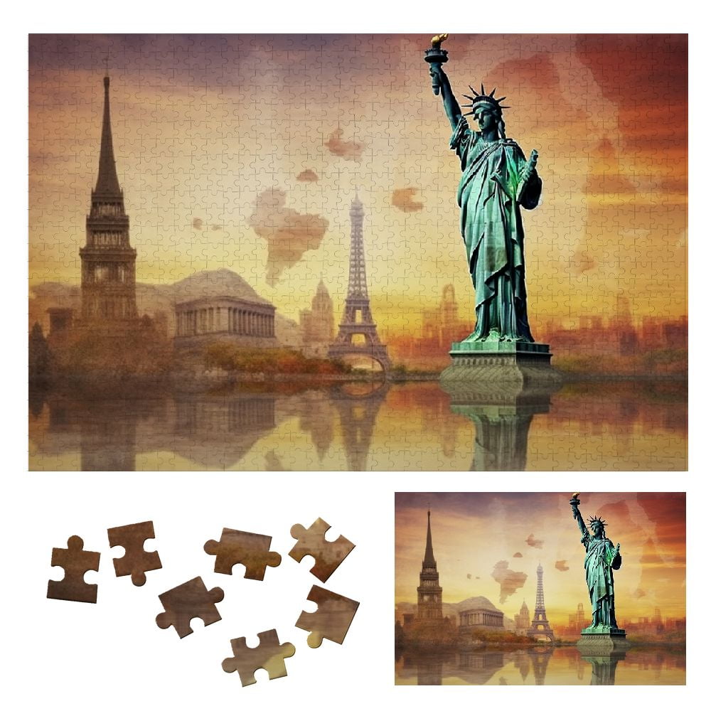 ONETECH Statue of Liberty Wooden Jigsaw Puzzle Challenging Difficult ...