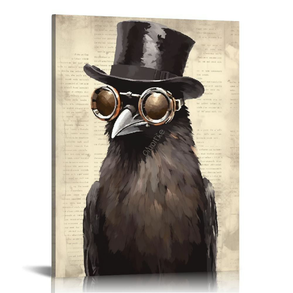 ONETECH Steampunk Edgar Allan Poe The Raven Wall Art - Gothic Home ...