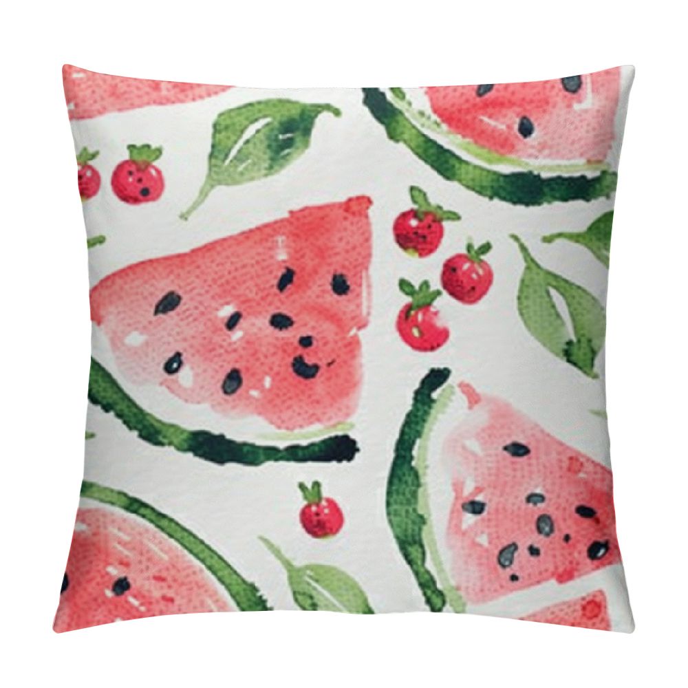 ONETECH Strawberry and Watermelon Throw Pillow Covers Summer Fruits ...