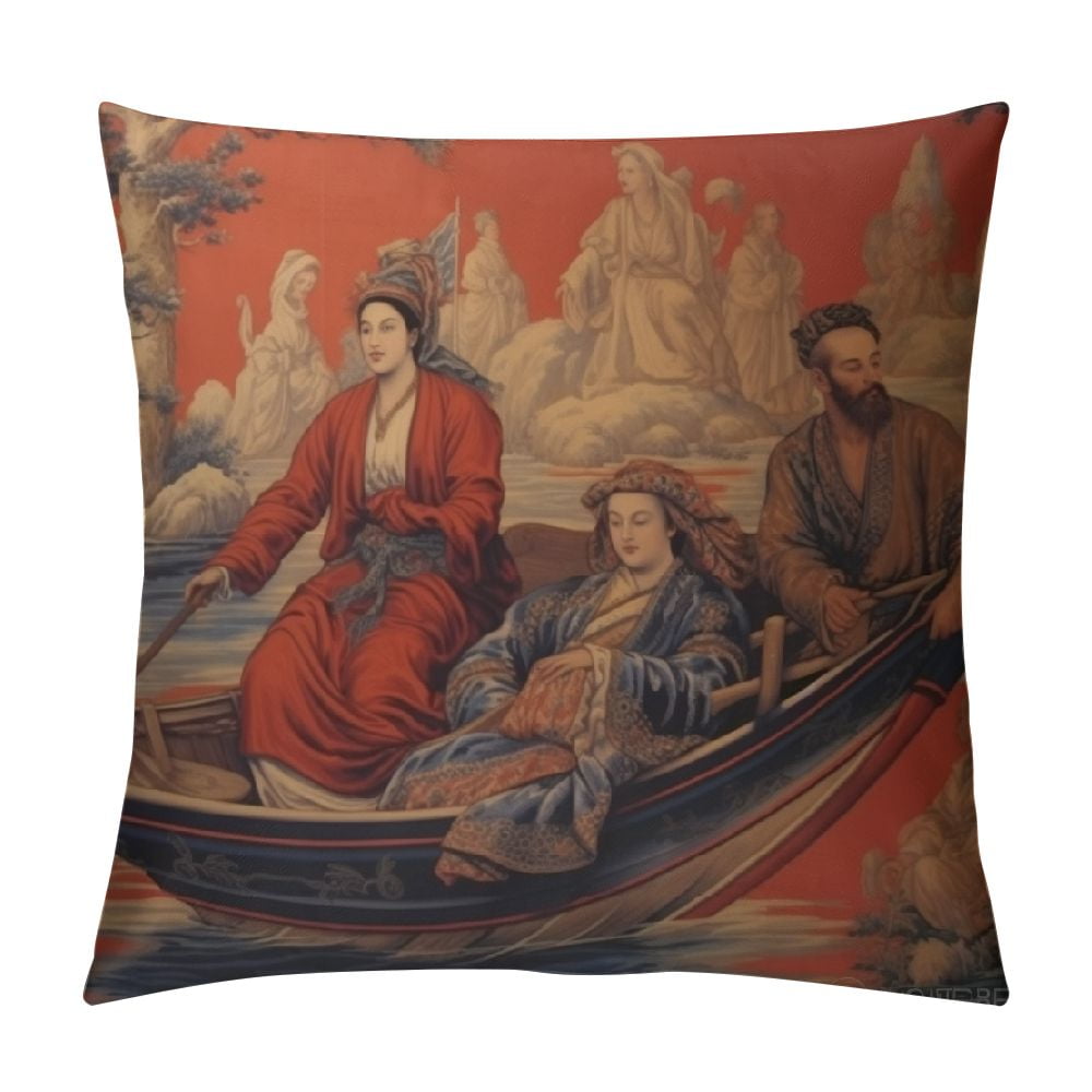ONETECH Style Cushion Cover Royal Dynasty Red Pillow Covers Oriental ...