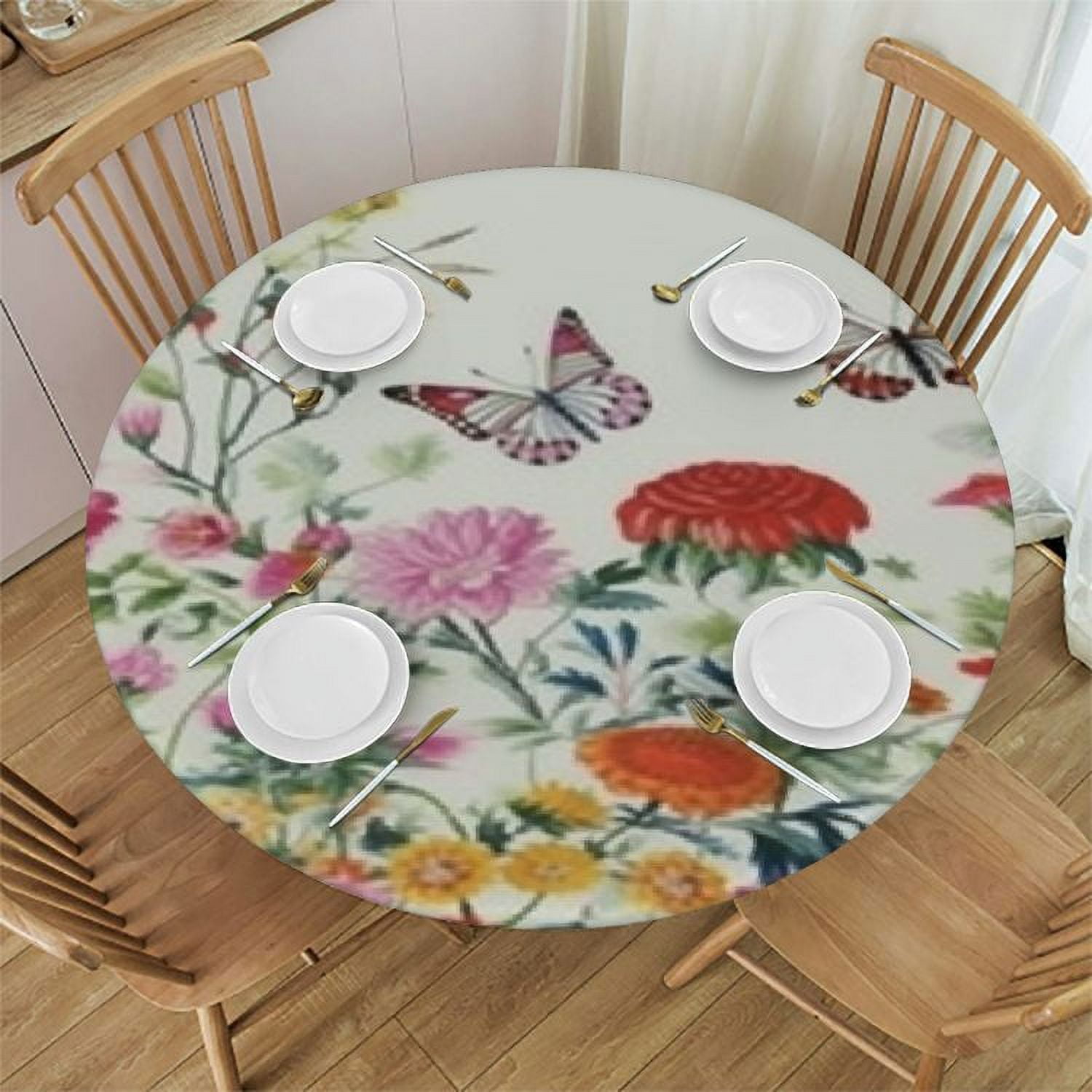 FUMJ Summer Colorful Flowers and Butterflies Flying Elastic Fitted ...