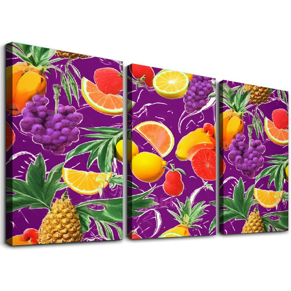 ONETECH Summer Fruits Canvas Wall Art for Living Room Wall Decoration ...