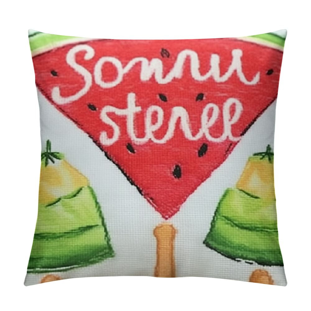 FUMJ Summer Pillow Covers Ice Cream Hello Sunshine Decorative ...