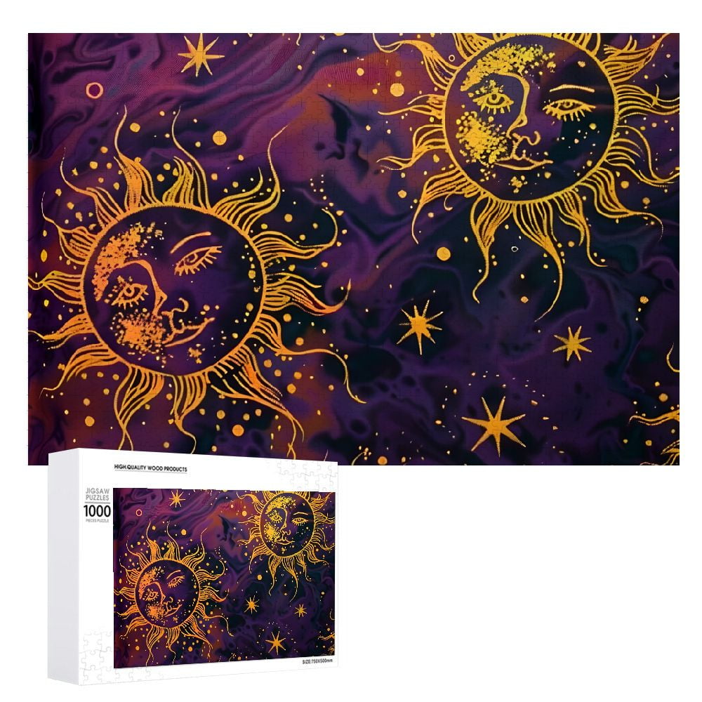 ONETECH Sun Moon Space Art Wooden Puzzle for Adults and Kids 1000 PCS ...