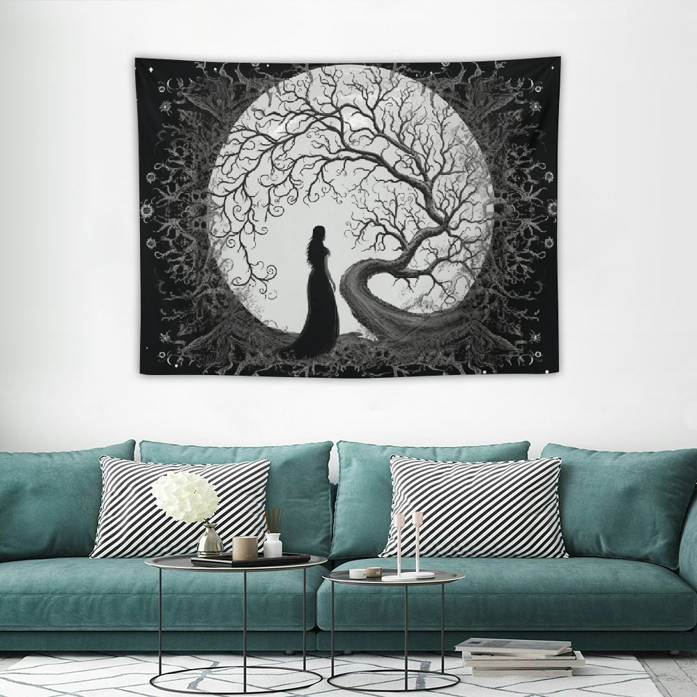 ONETECH Sun and Moon Tapestry Mandala Yin Yang Tapestry Black and White ...