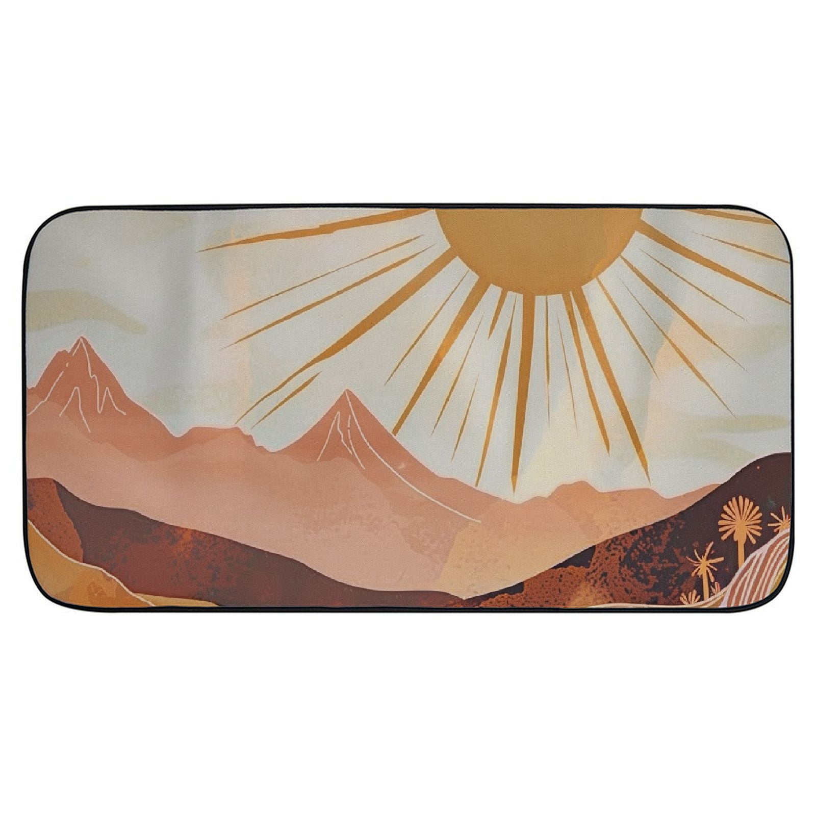 ONETECH Sun Mountain Range Art Deco Door Mats Non-Slip Durable Entrance ...