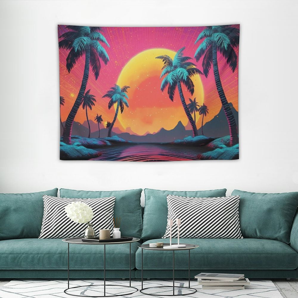 FUMJ Sun Mountain Tapestry Galaxy Planet Wall Tapestry Reactive ...