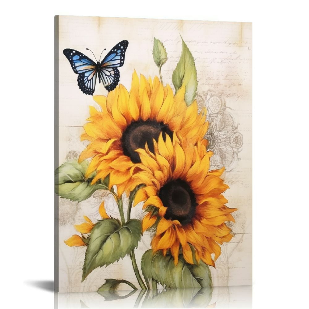 ONETECH Sunflower Wall Art Decor,Sunflower Bathroom Kitchen Decor ...