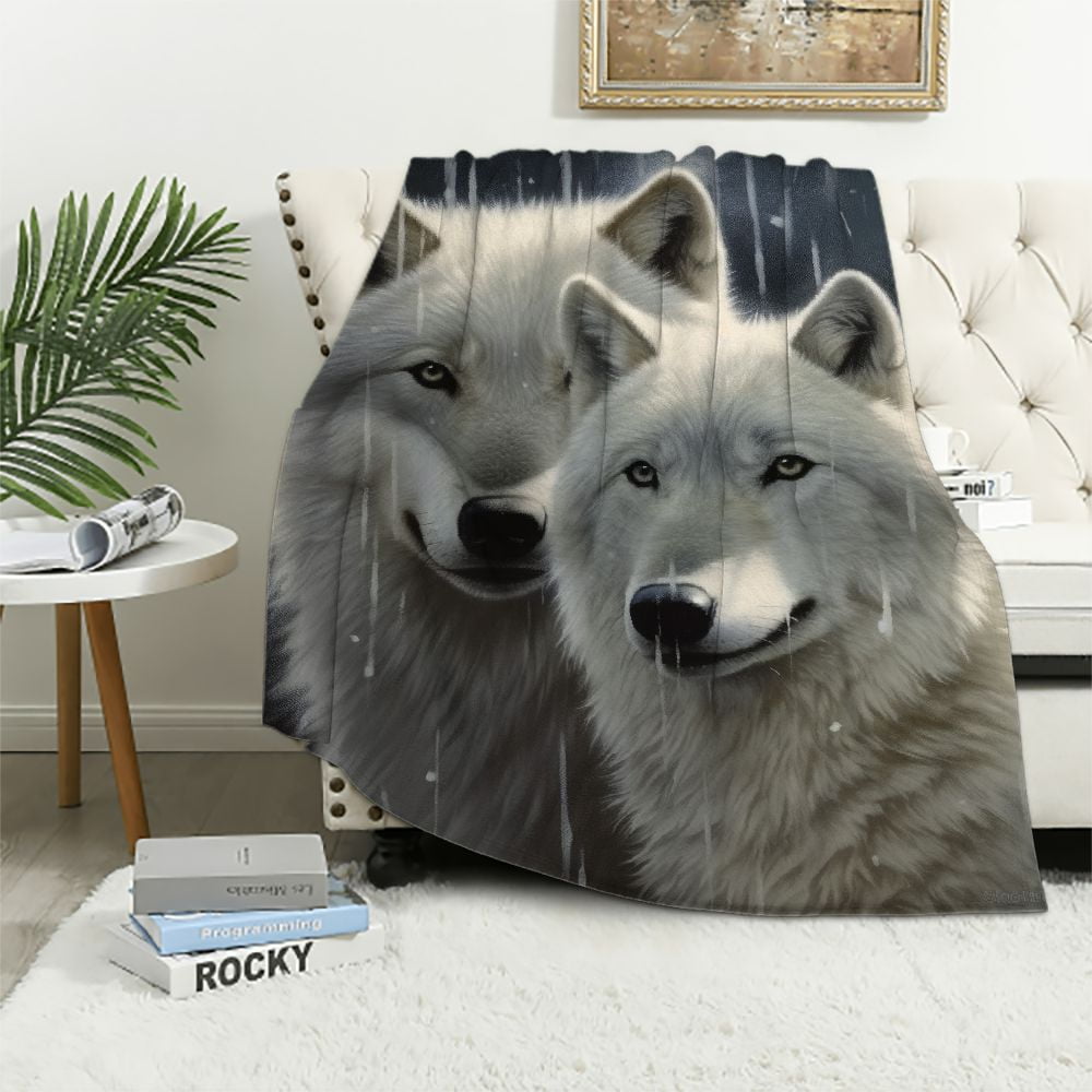 ONETECH Sunlit Wolves Blanket for Bed Soulmates Throw Blanket for Women ...