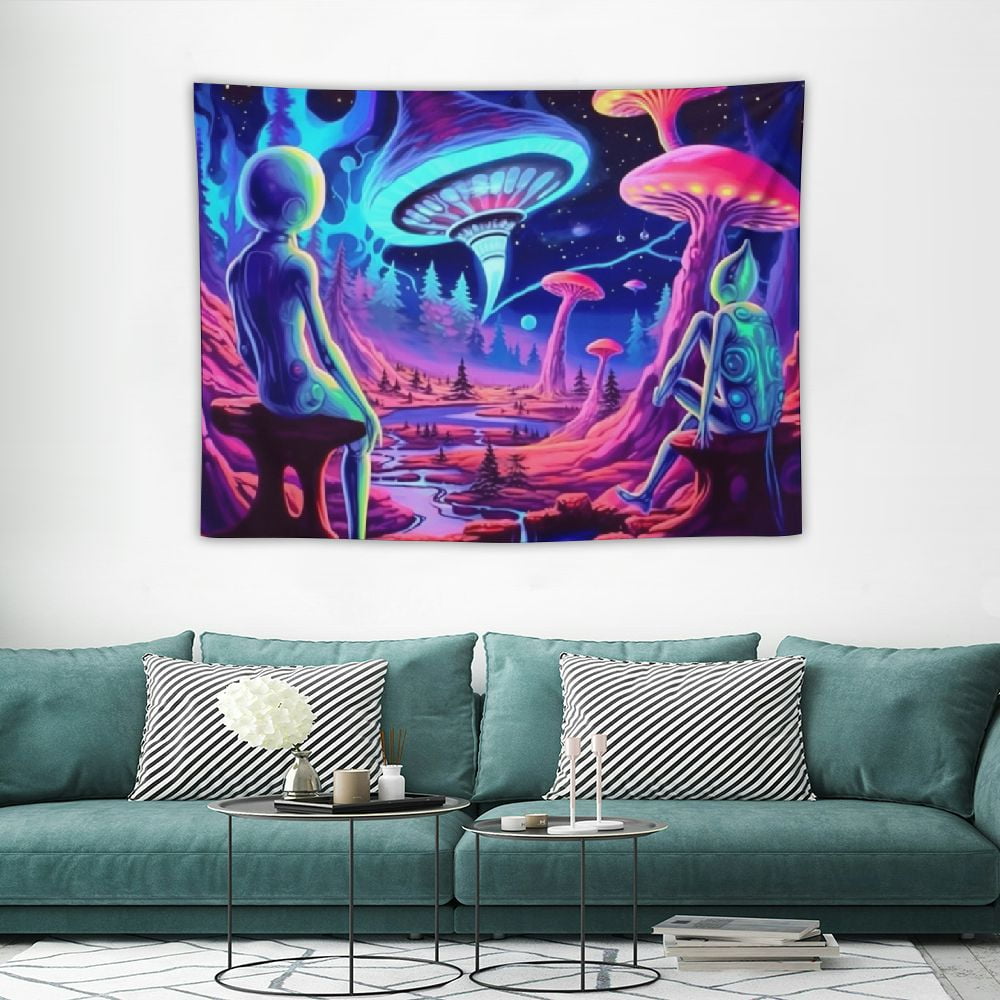 ONETECH Tapestry for Bedroom Hippie Mushroom Alien Tapestry Funny ...