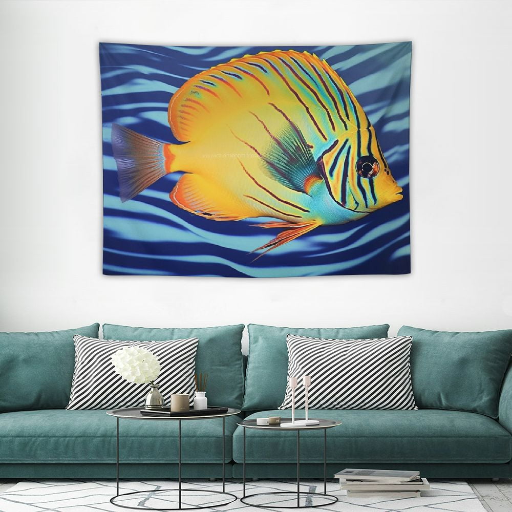 ONETECH Tapestry Blue Aquarium Regal Royal Angelfish Fish Animals ...