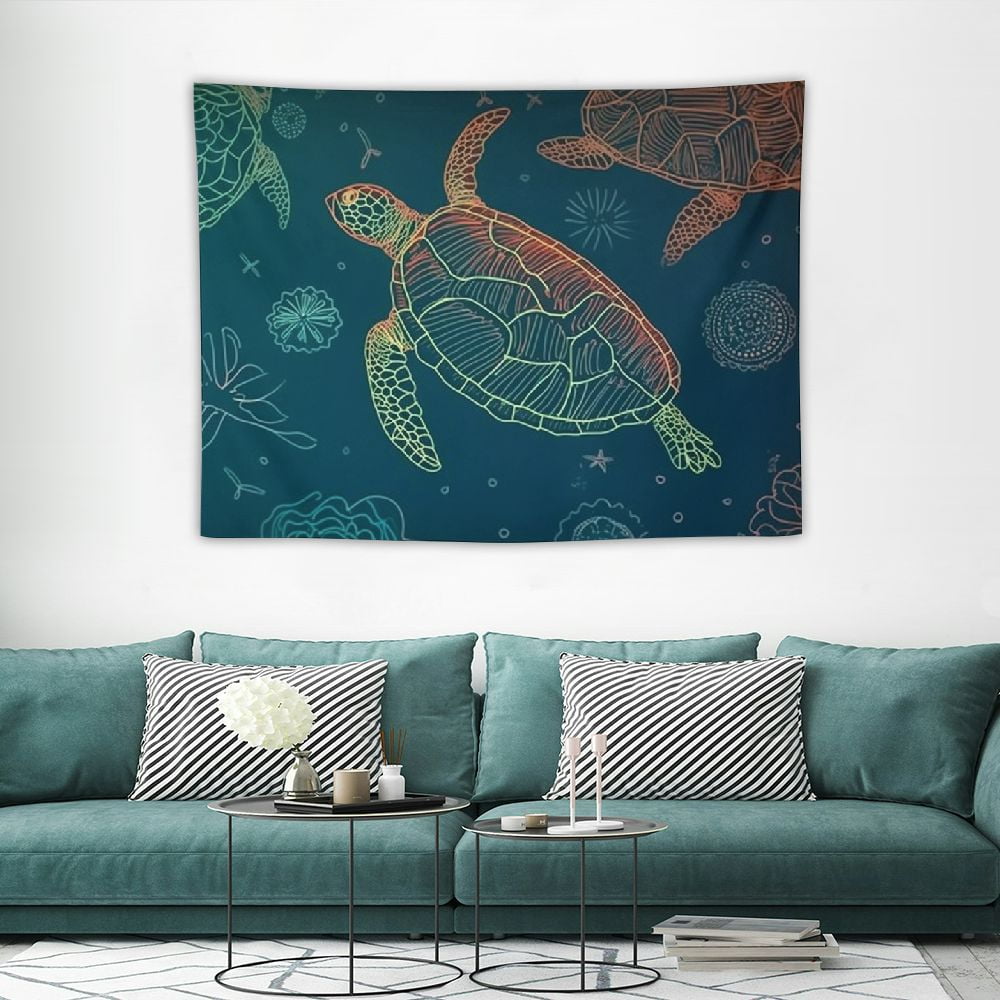 ONETECH Tapestry Blue Seaweed Summer Tropical Cockleshell Underwater ...