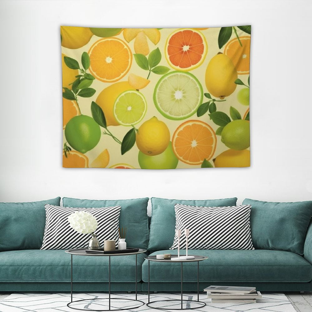 ONETECH Tapestry Wall Hanging Colorful Pattern Citrus Limes Lemons ...