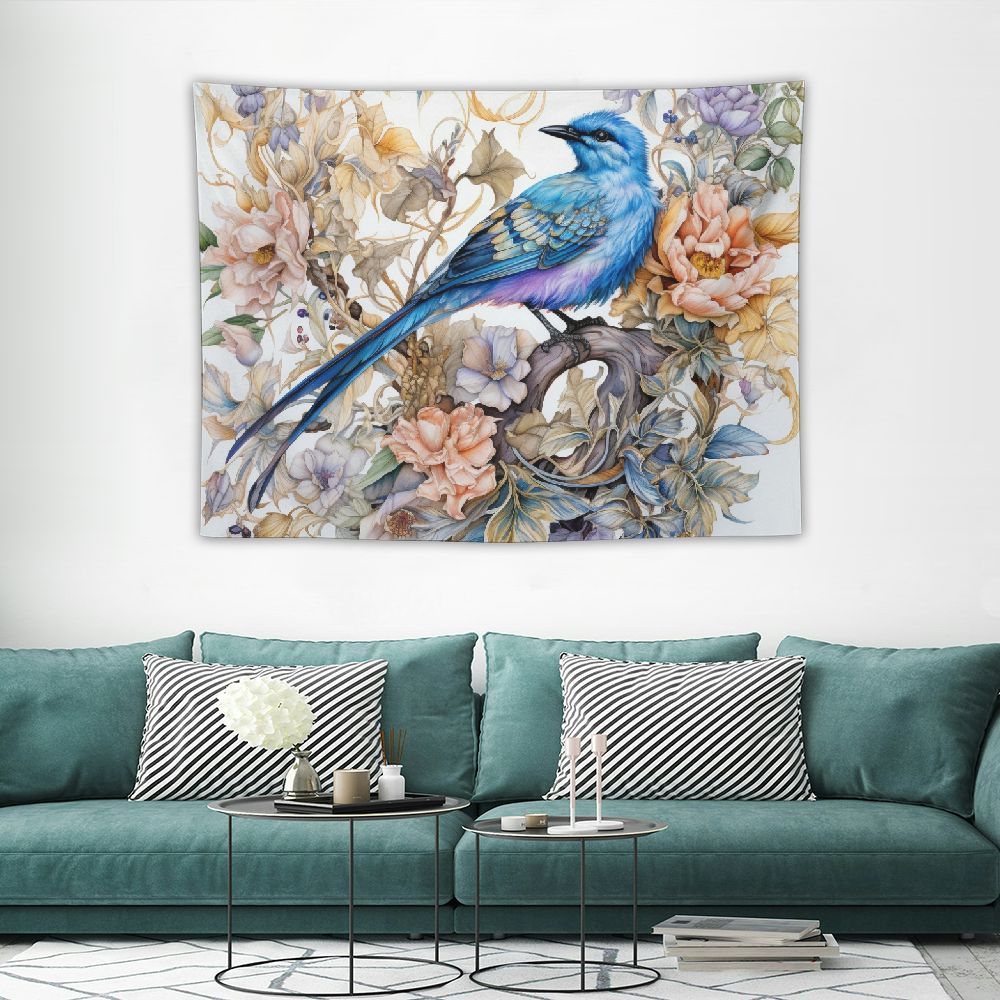 ONETECH Tapestry Watercolor Sketch Owl Flowers Animals Wildlife ...