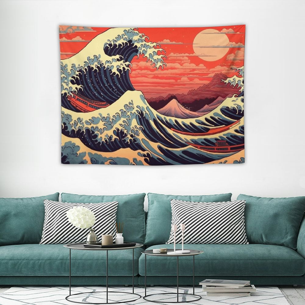 ONETECH The Great Wave Tapestry Japanese Ocean Sea Wave Tapestries ...