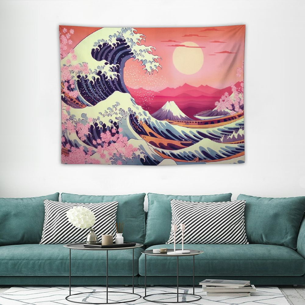 ONETECH The Great Wave Tapestry Japanese Ocean Wave Wall Tapestry ...