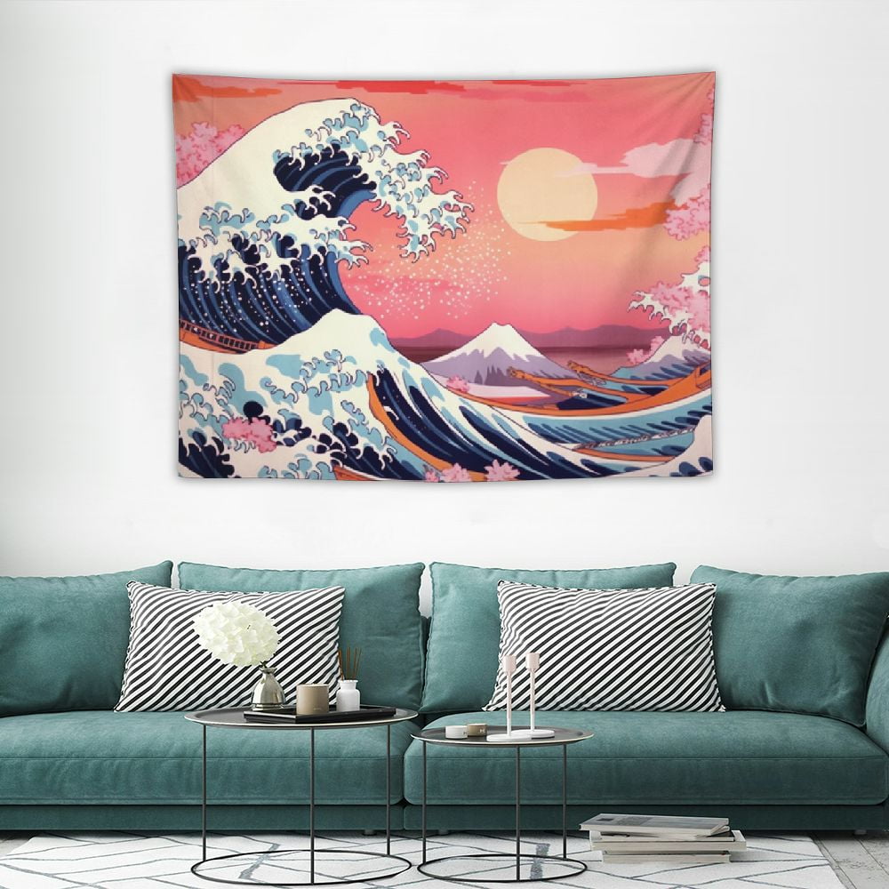 ONETECH The Great Wave Tapestry Japanese Ocean Wave Wall Tapestry ...