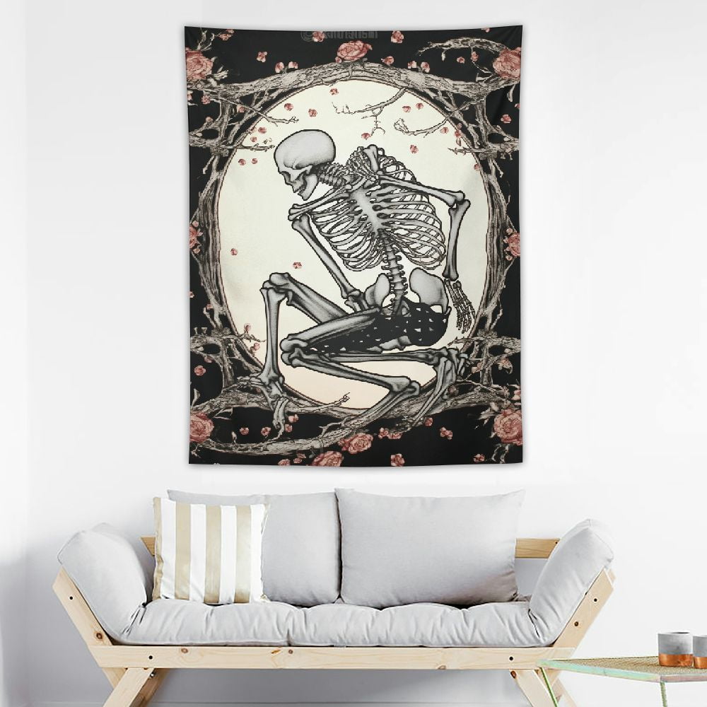 ONETECH The Lovers Skull Tapestry,Black and White Romantic ...