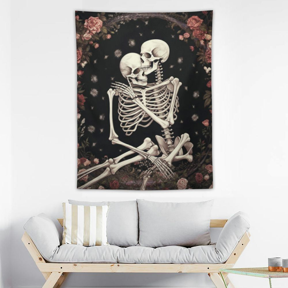 ONETECH The Lovers Skull Tapestry,Black and White Romantic ...