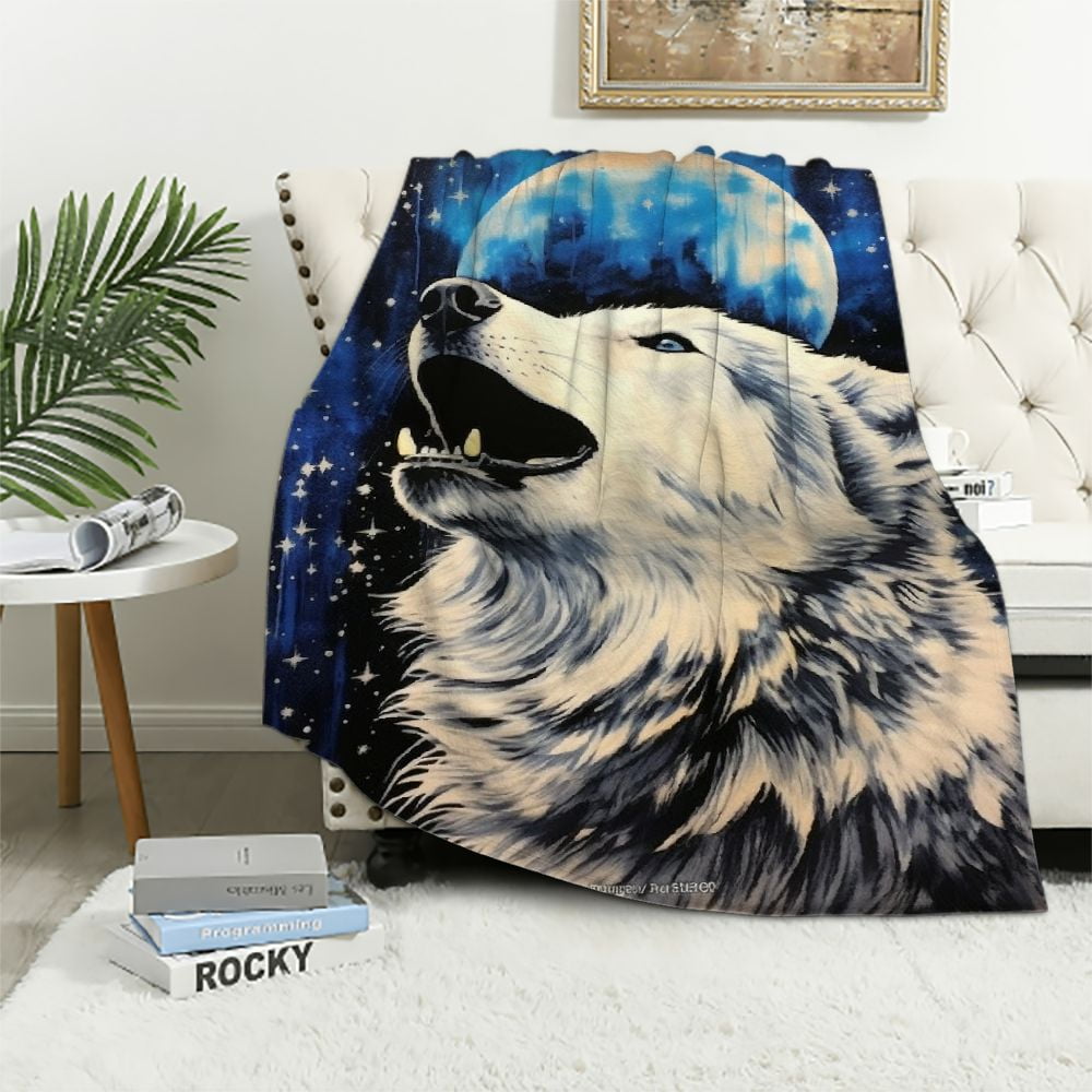 ONETECH Throw BALNKET (Blue-Wolf) - Walmart.com