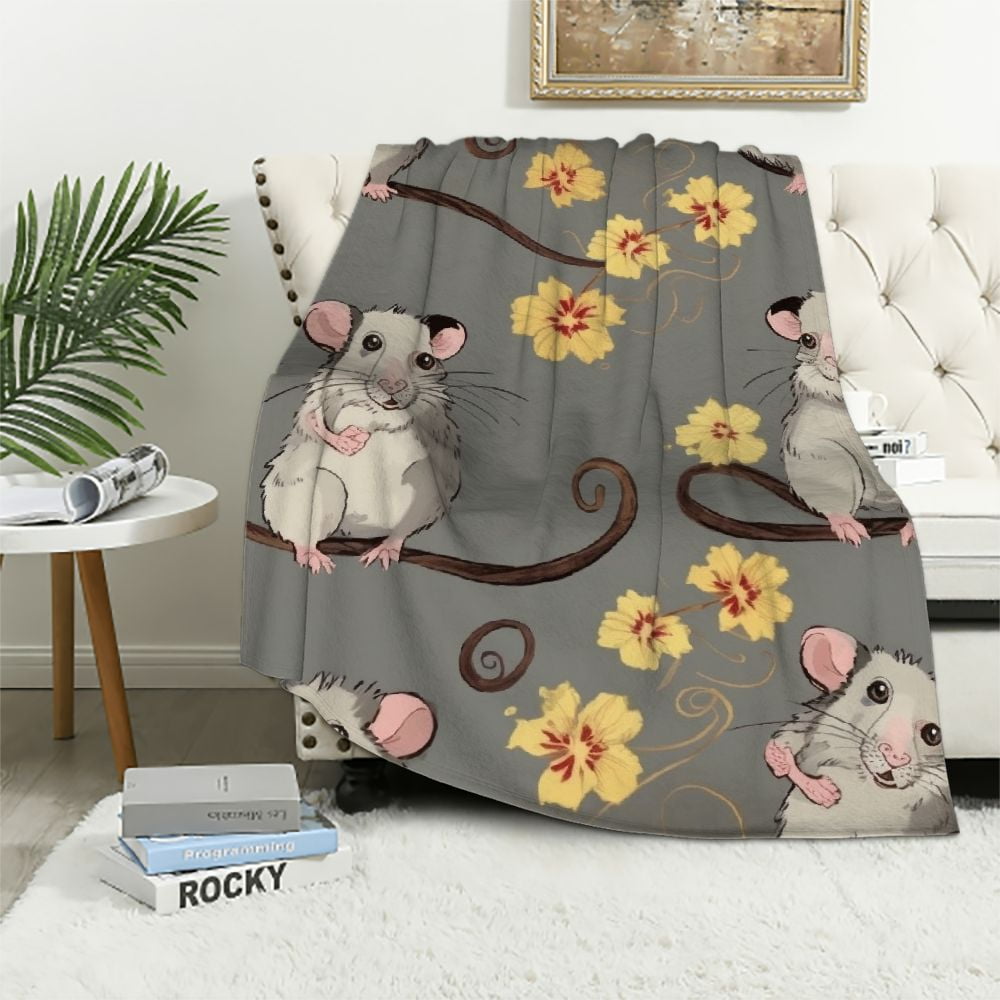 ONETECH Throw Opossum All Season Bed Blanket Boys Possum Flannel Throw ...