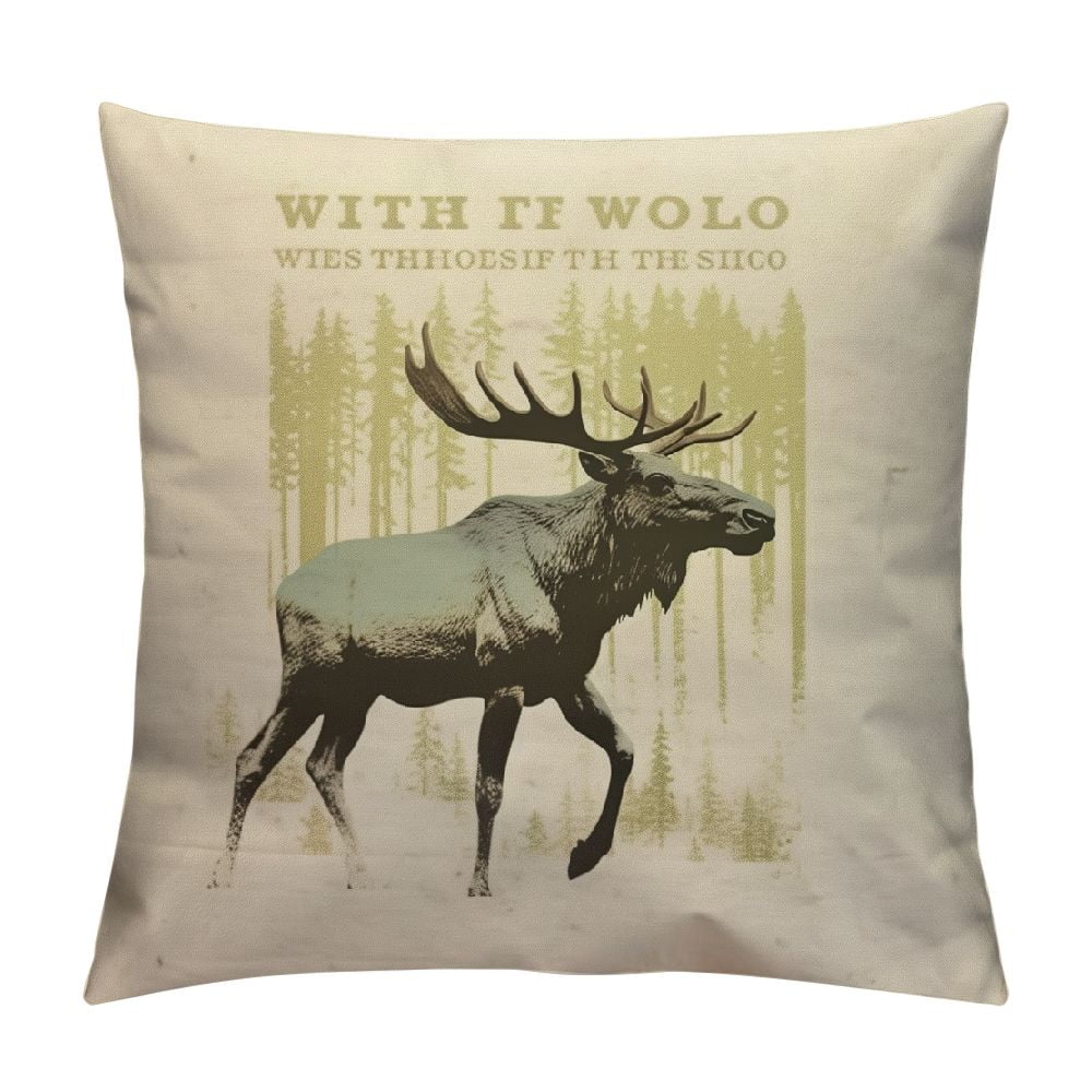 ONETECH Throw Pillow Cover White Nature Wild Animals of Canada Survival ...
