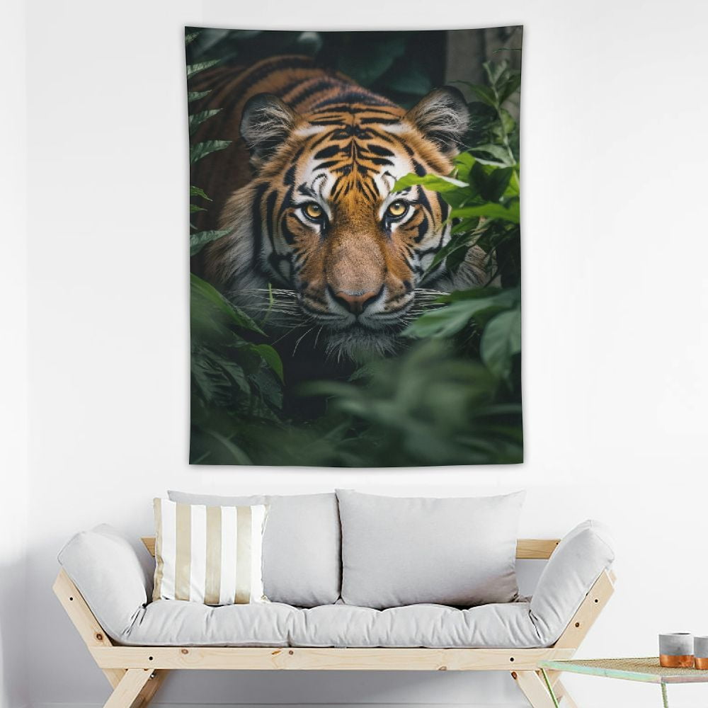 ONETECH Tiger Bamboo Forest Tapestry Jungle King Animals Wall Hanging ...