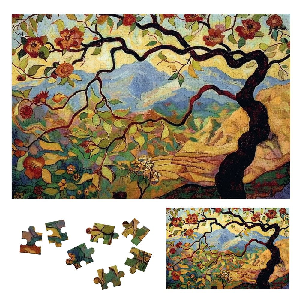 ONETECH Tree Leaves Flowers Wooden Jigsaw Puzzle Challenging Difficult ...