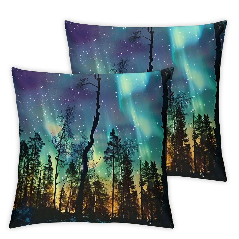 ONETECH Trees Lights Short Plush Pillow Case Set of 2, All Year Round ...