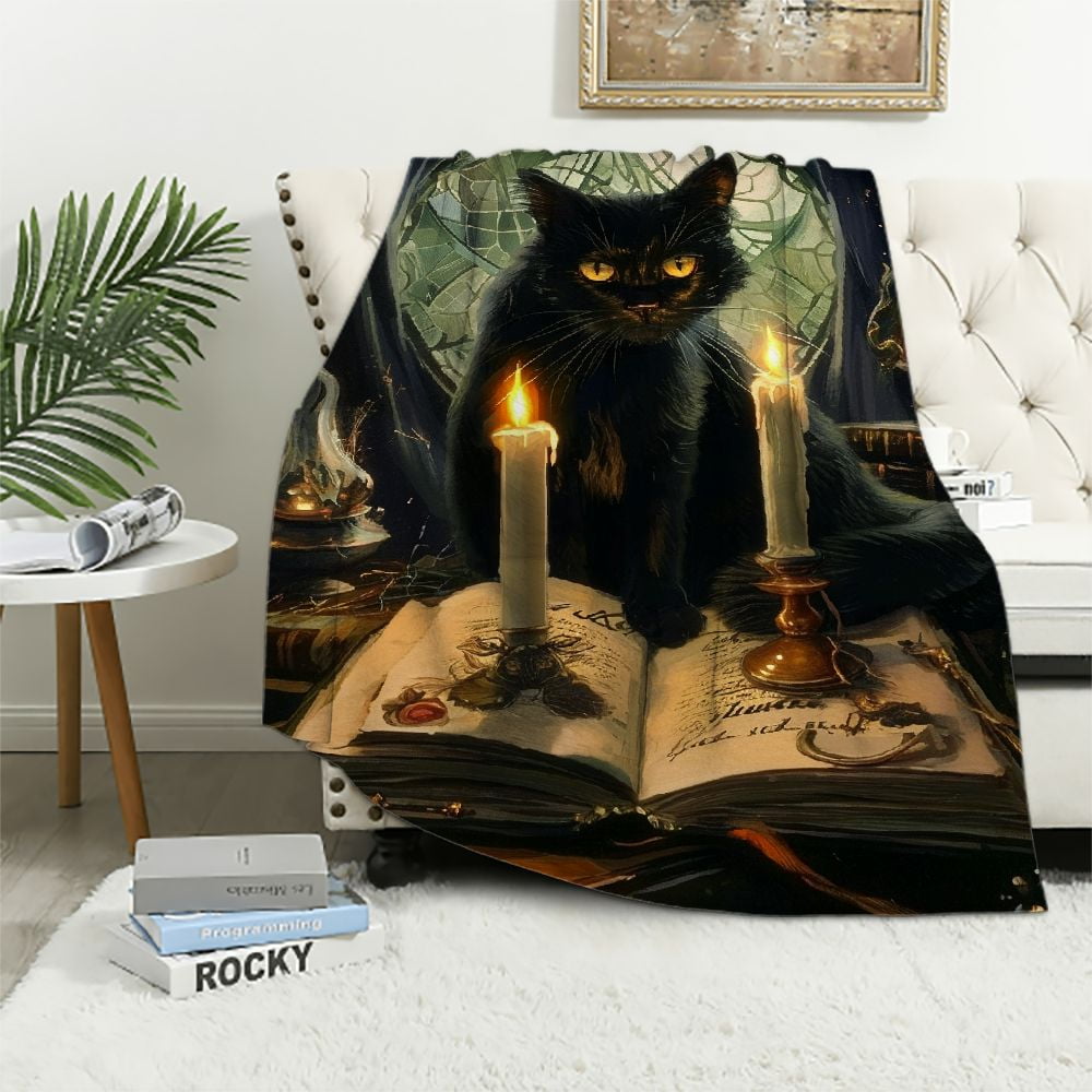 ONETECH Trippy Cat Throw Blanket,Sun and Moon Kids Blankets Gothic ...