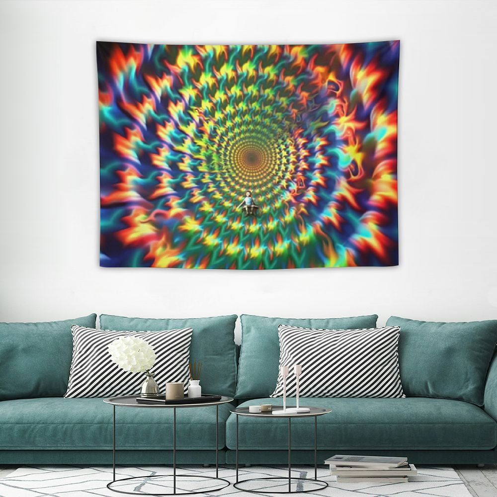 ONETECH Trippy Rainbow Spiritual Tapestry Psychedelic Abstract Colorful Vortex Wall Hanging ...