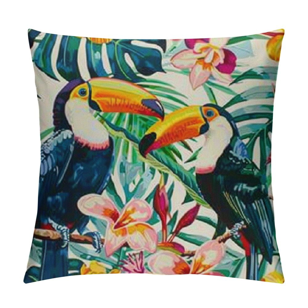 ONETECH Tropical Leaves Pillow Covers Outdoor Decorations Green Leaf ...
