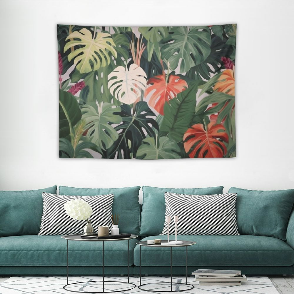 ONETECH Tropical Palm Leaf Tapestry, Jungle Tropical Exotic Banana Palm ...