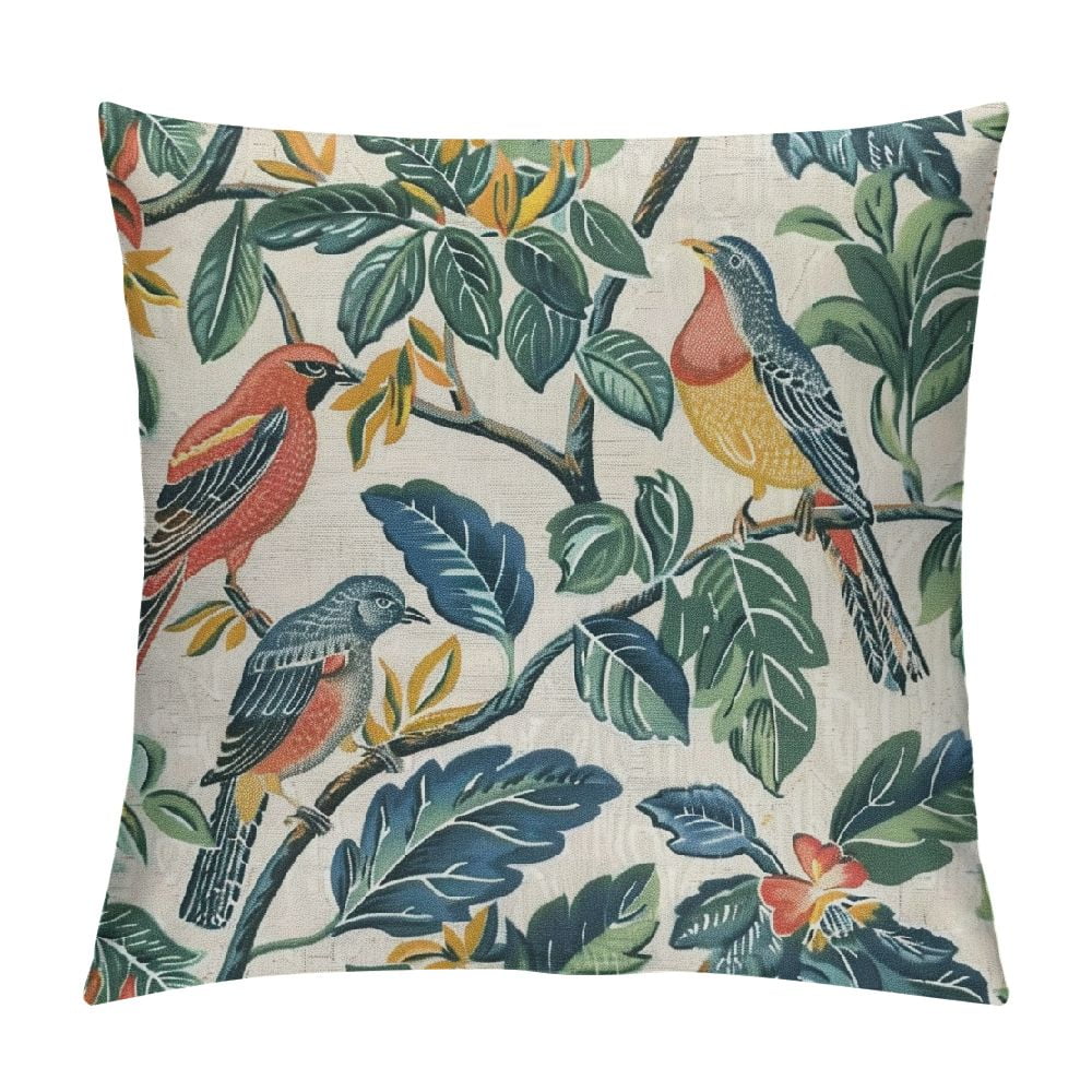 ONETECH Tropical Plant Parrot Throw Pillow Covers Farmhouse Decorative ...