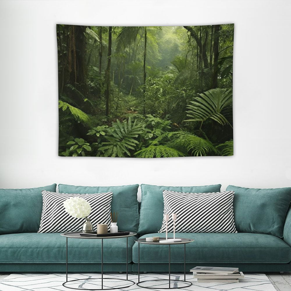 ONETECH Tropical Rainforest Jungle Tapestry, Green Plant Tree Leaves ...