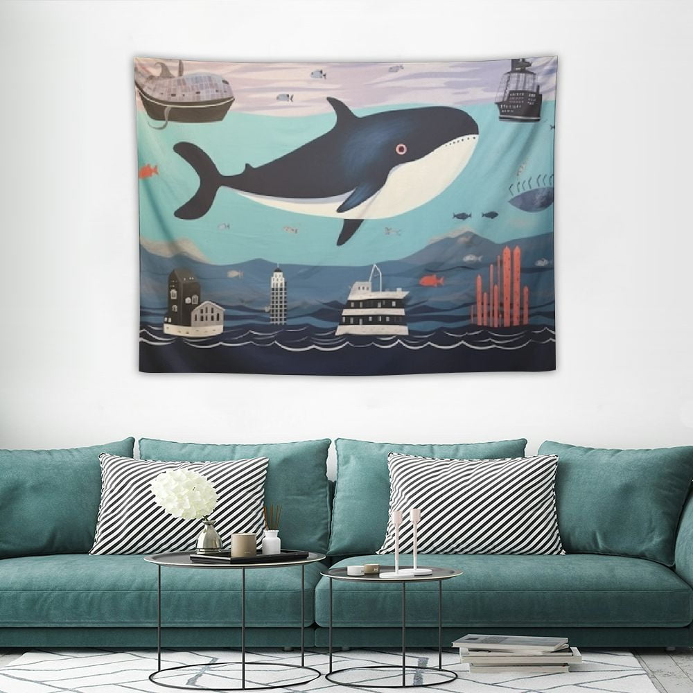 ONETECH Underwater World Tapestry Whale Dolphin Tapestries for Room ...