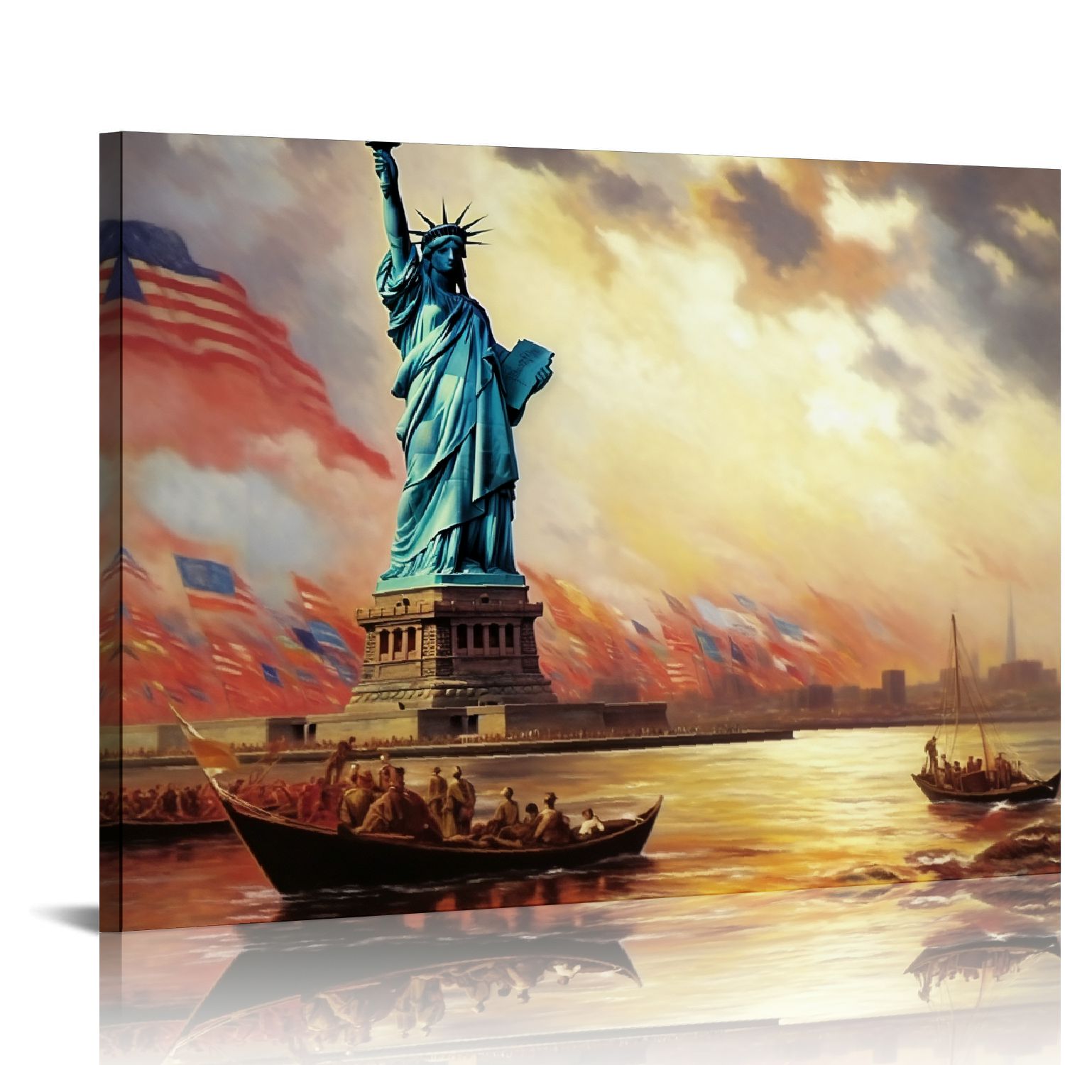 ONETECH Unveiling The Statue of Liberty - Canvas OR FINE Print Wall Art ...