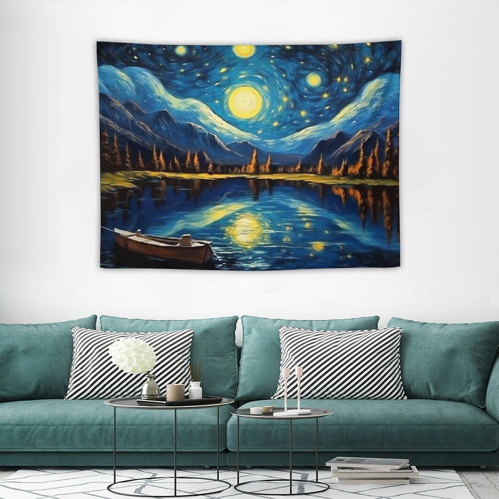 ONETECH Van Gogh Tapestry Starry Night Tapestries Trippy Mountain ...