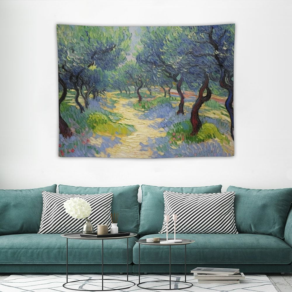 ONETECH Van Gogh artwork Tapestry,40 x 30 Inch Olive Orchard 1889 Wall ...
