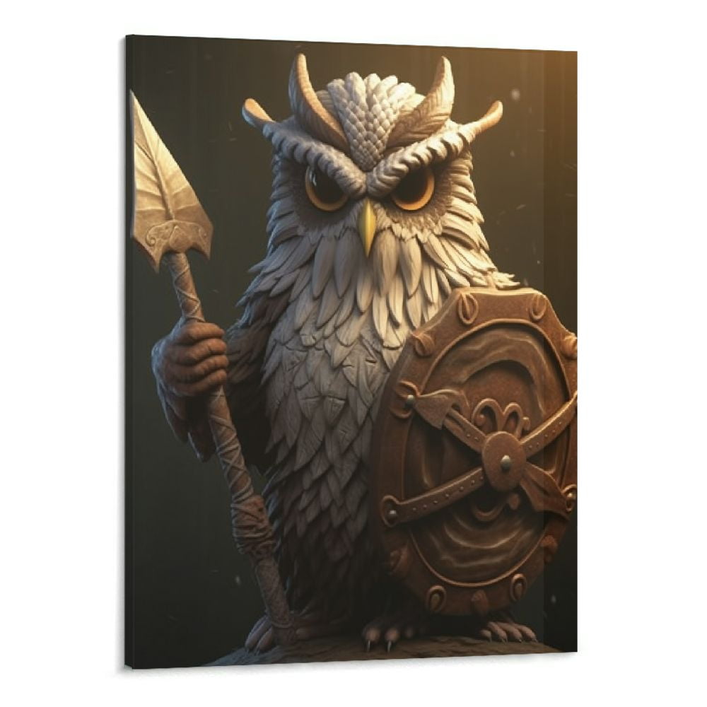 ONETECH Viking Owl With A Double Sided Axe Wall Decor, Funny Bathroom ...