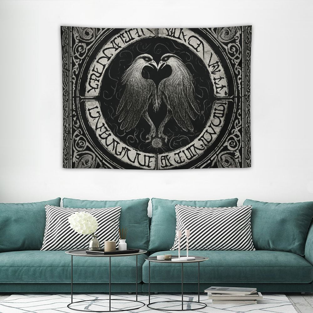 ONETECH Viking Raven Decor Tapestry, Retro Viking Norse Greek Mythology ...