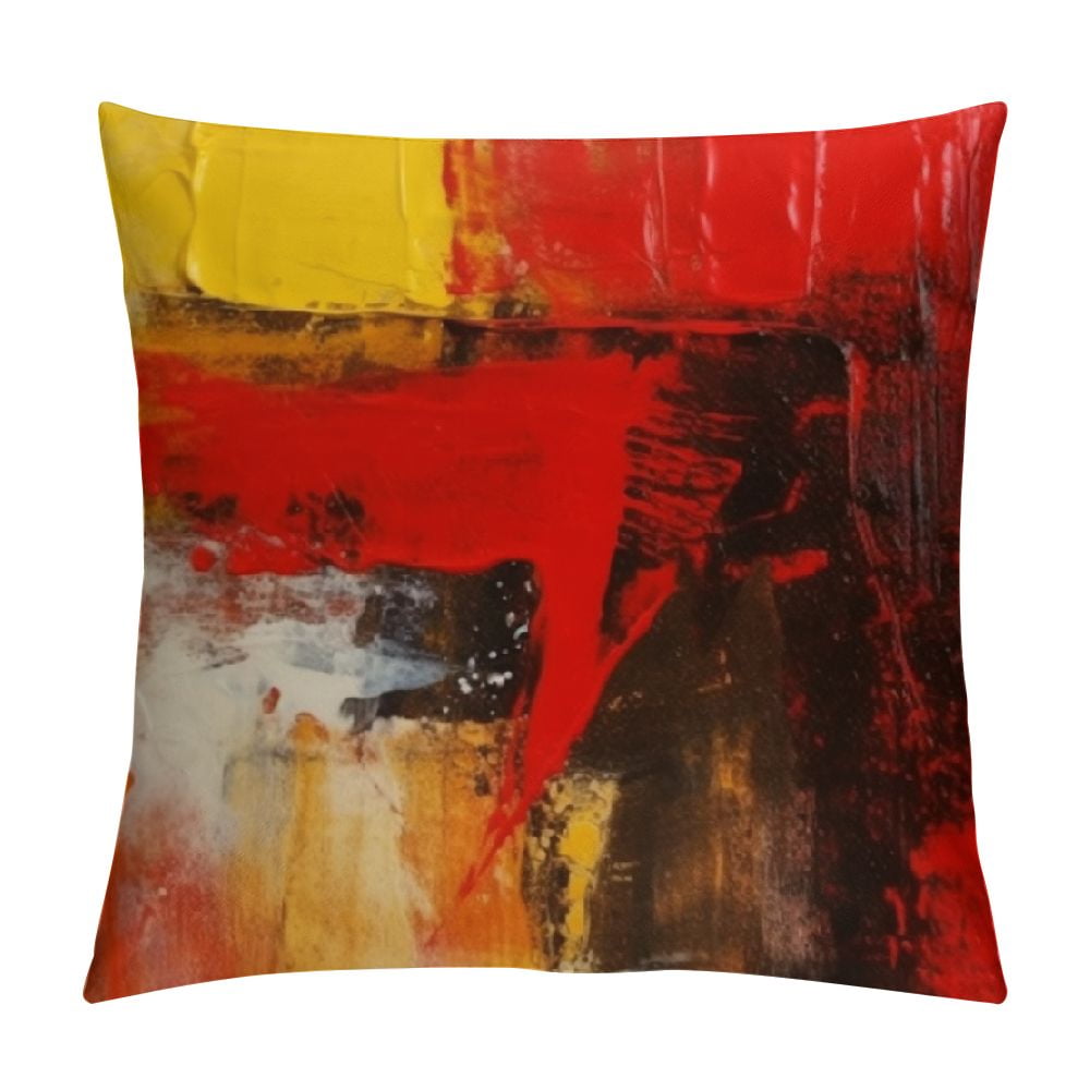 FUMJ Vintage Abstract Red and Brown Messy Rust Painting Decorative ...