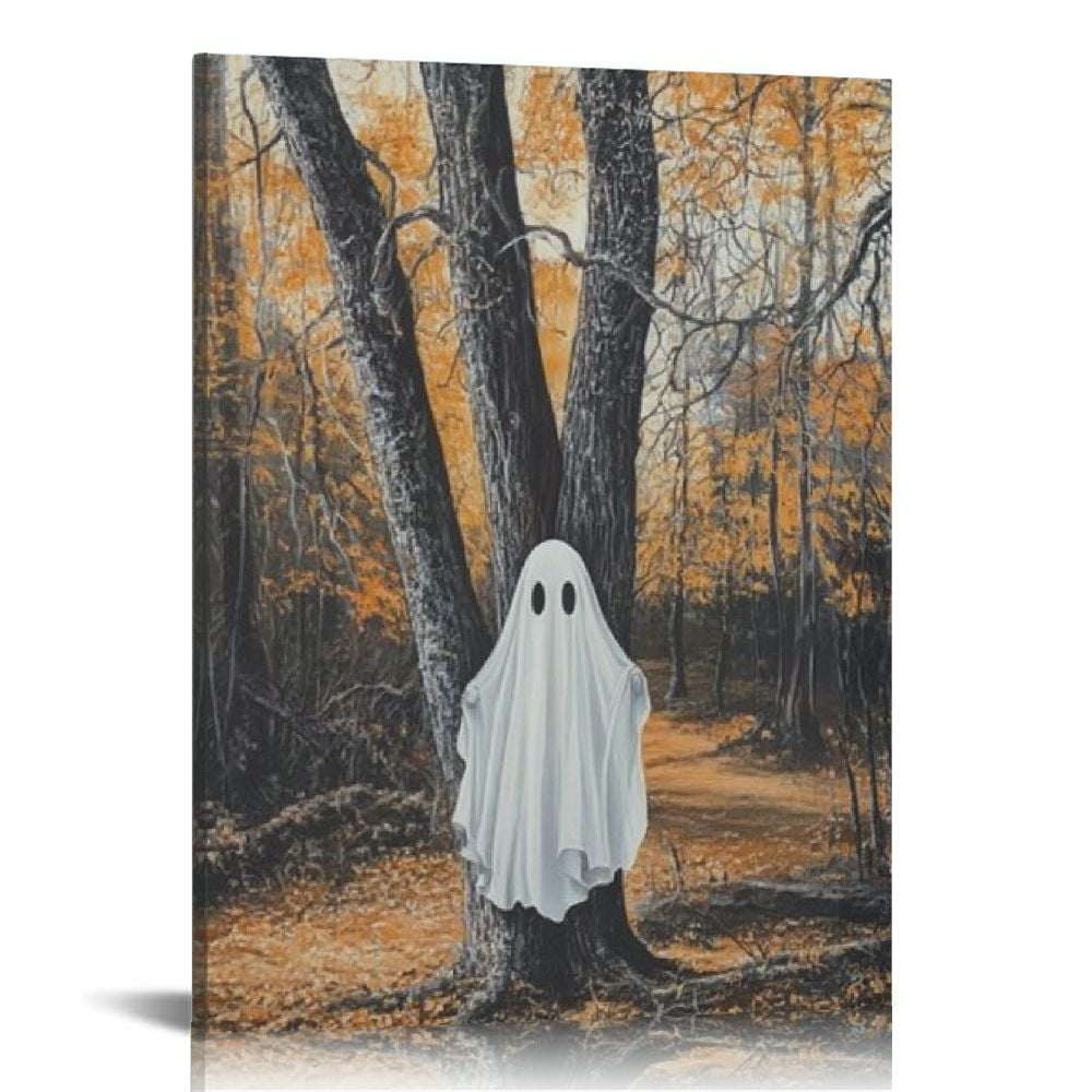 ONETECH Vintage Cute Ghost Canvas Wall Art, Funny Halloween Pictures ...